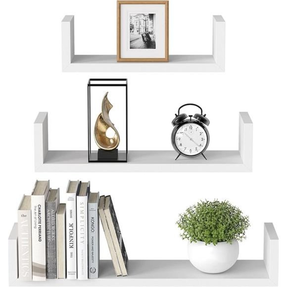 Wall Decor | Floating Shelves Set Of 3 Wall Shelf Bedroombathroomliving ...